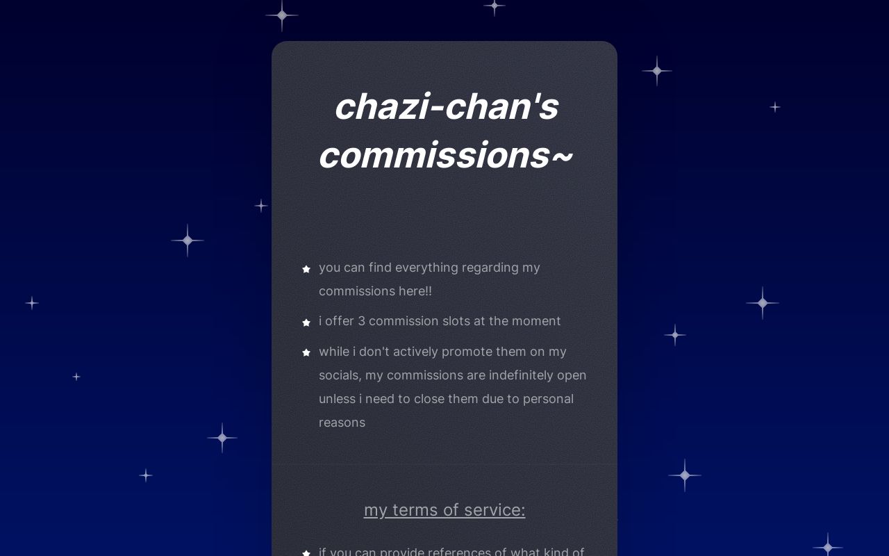 chazi's commissions